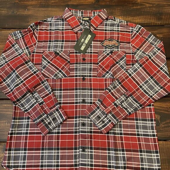 Harley-Davidson | Shirts | Harley Davidson Mens Plaid Flannel Shirt ...